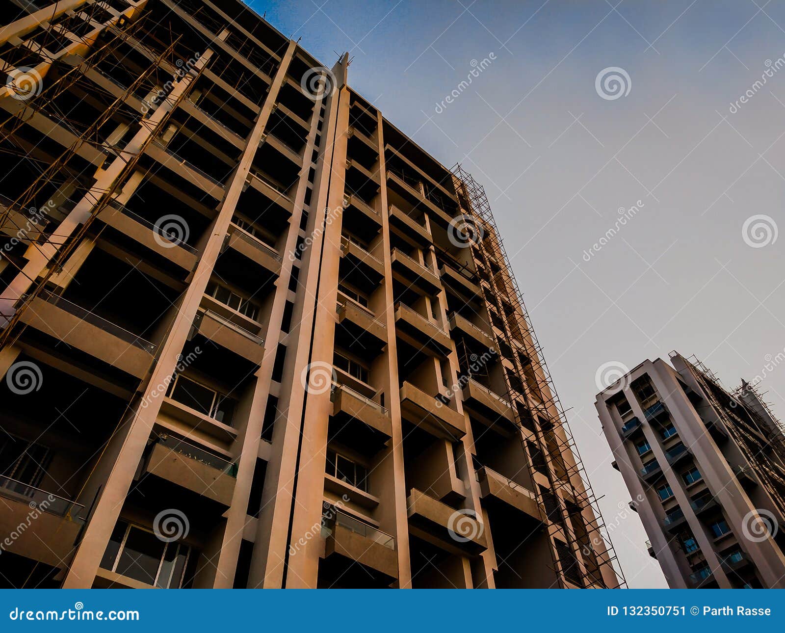 Under Construction Building from Bottom Angle with Blue Sky Can Be Used ...