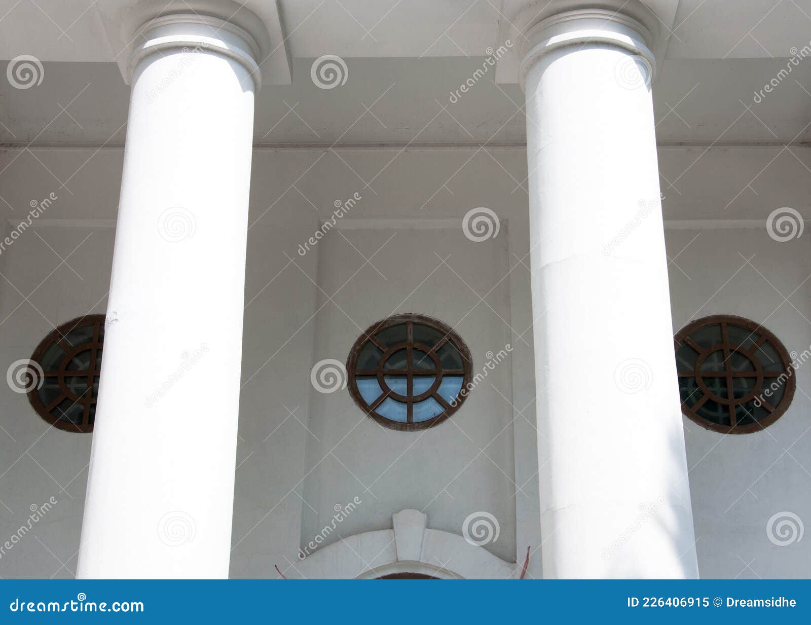 Columns With Round Base And Vertical Fluted Shafts Stock Photography ...