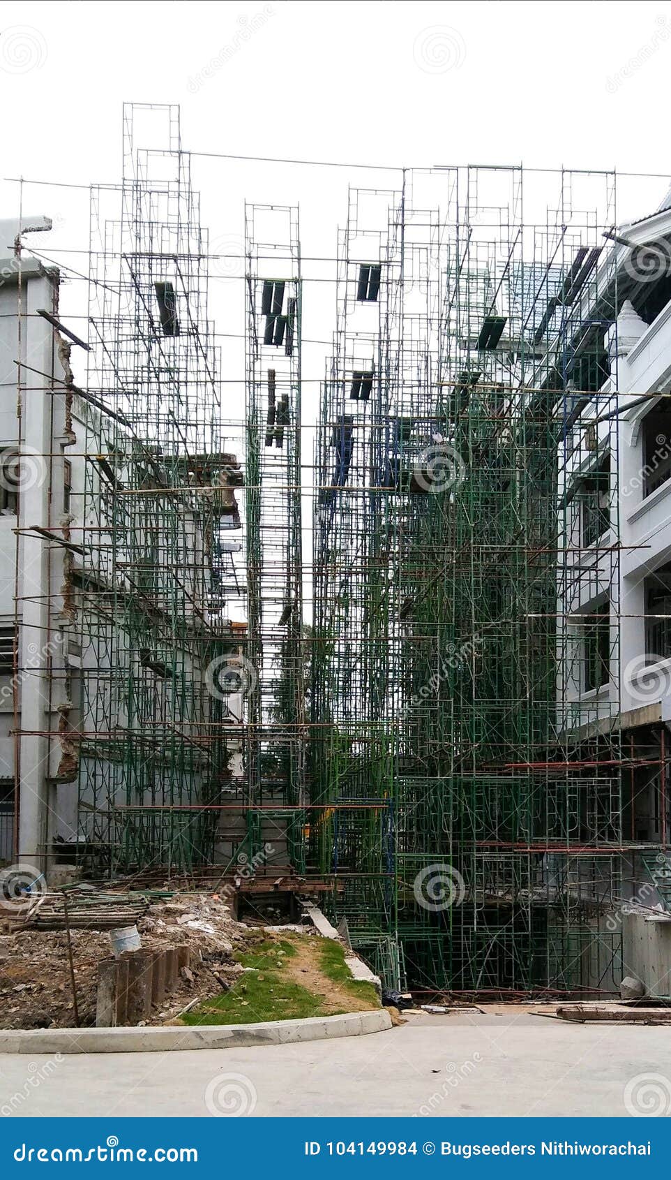 Scaffolding Iron in Construction Area. Stock Photo - Image of outdoors ...