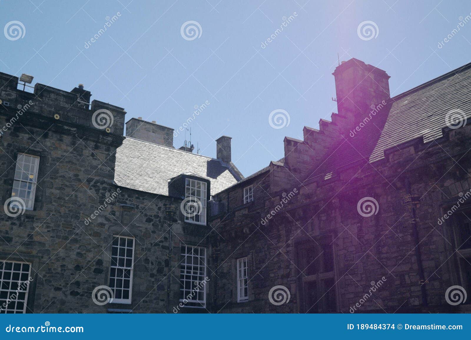 Building with White Windows, City of Edinburgh Scotland Stock Photo ...