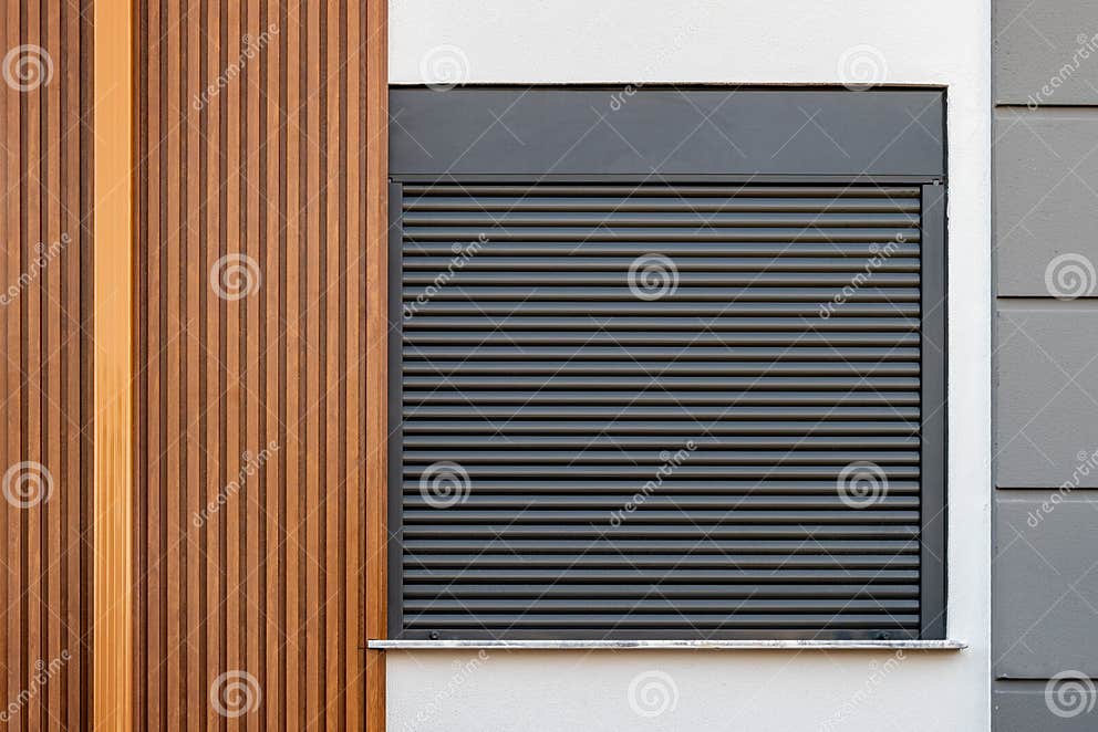 The Building Whose Facade is Covered with Wooden Patterned PVC Panels ...