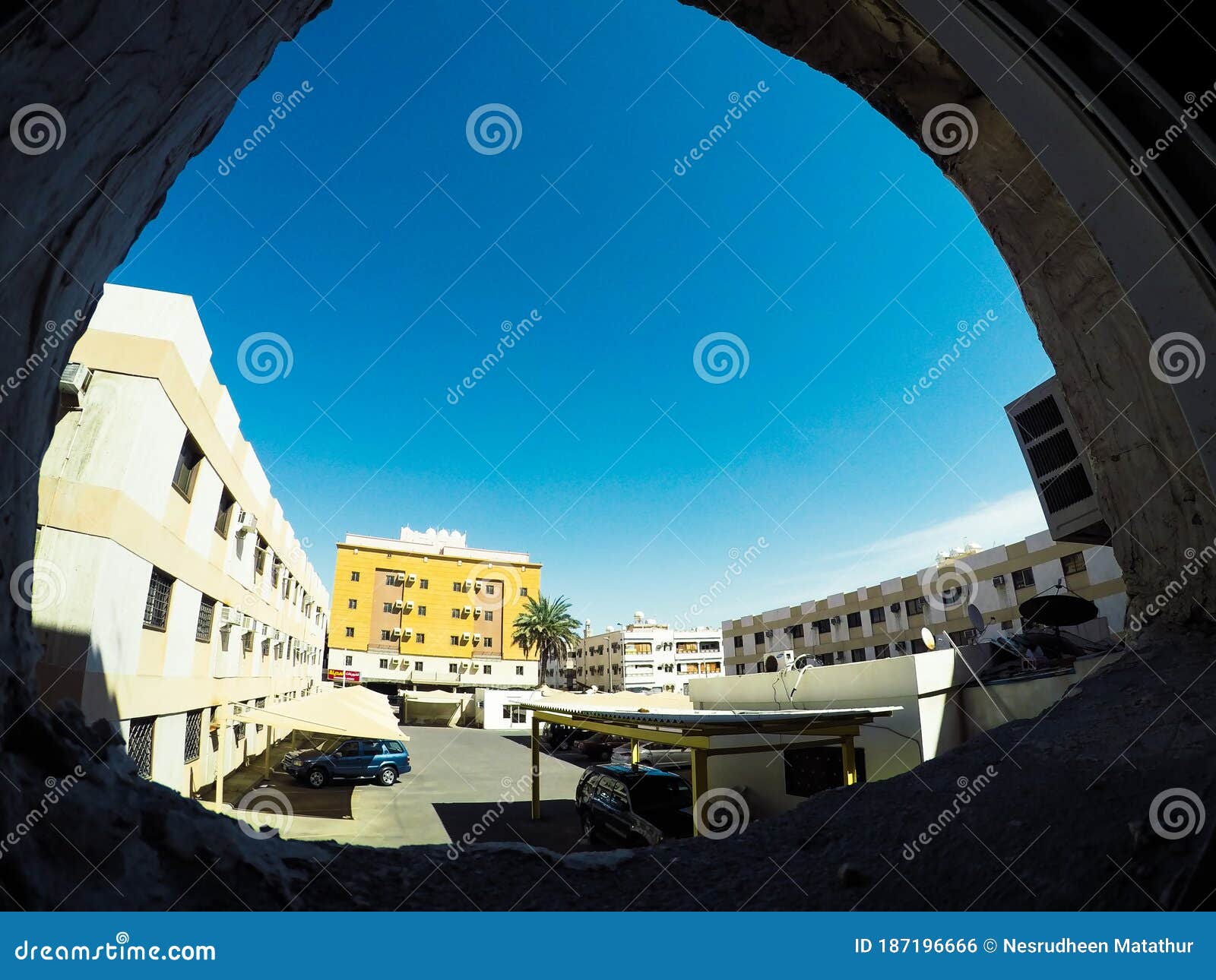 Building Wide View in Window Stock Photo - Image of centrepiece, meal ...