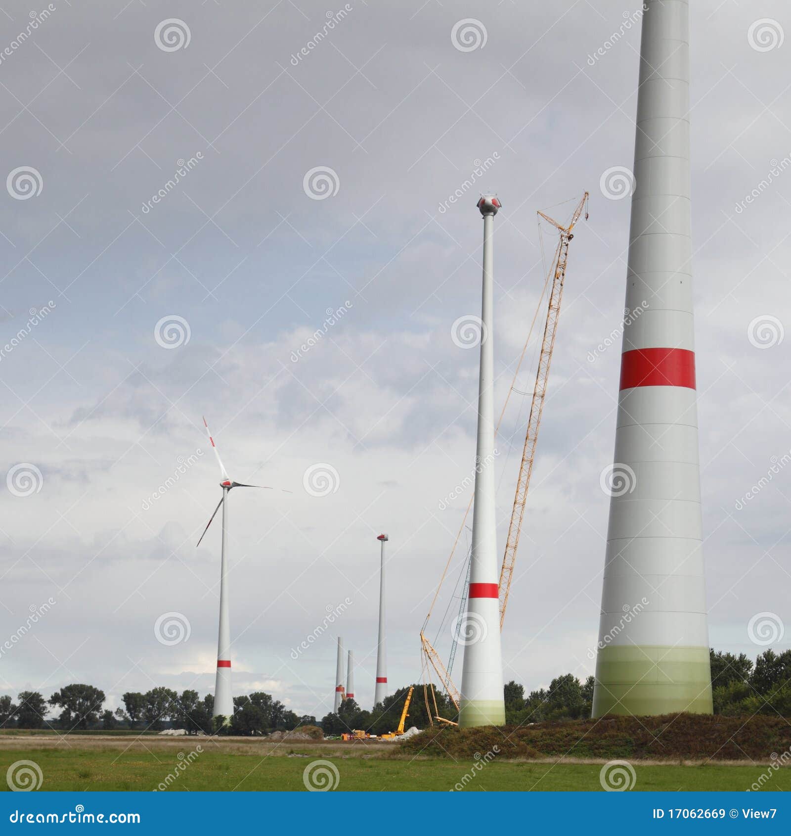 Building a Wind Farm stock image. Image of clouds, tall - 17062669