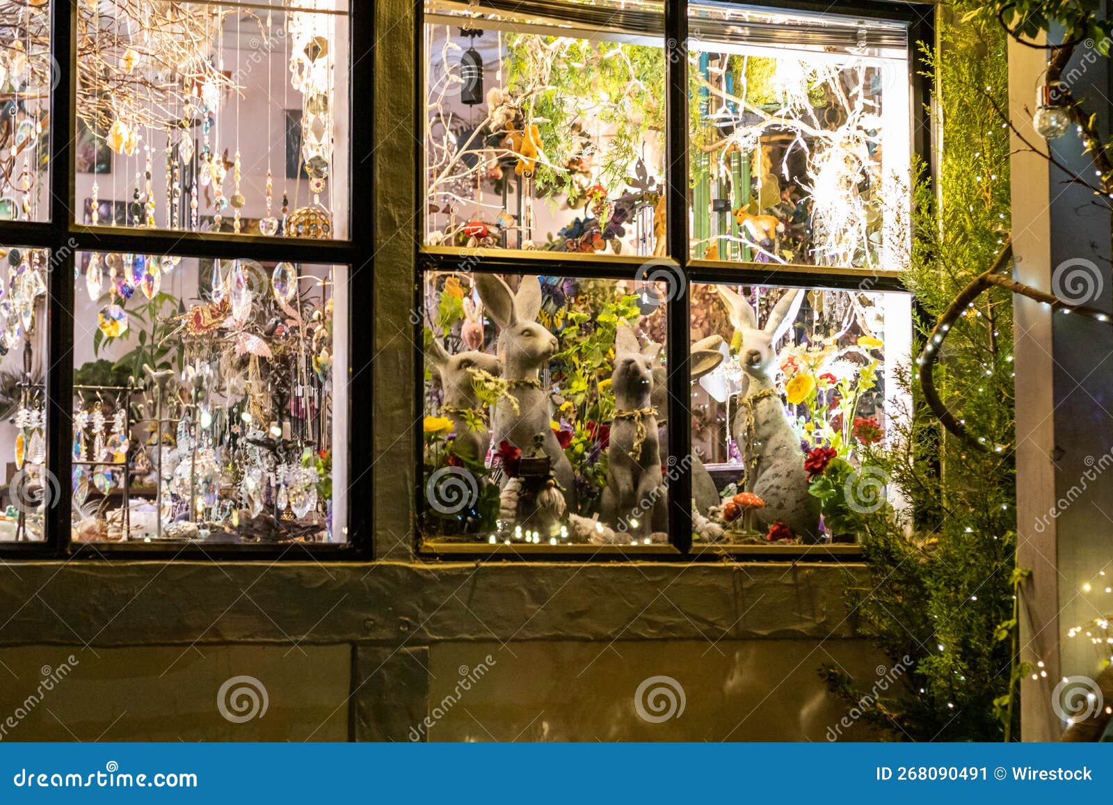 Building Window View with Rabbits in Solvang Editorial Photo - Image of ...