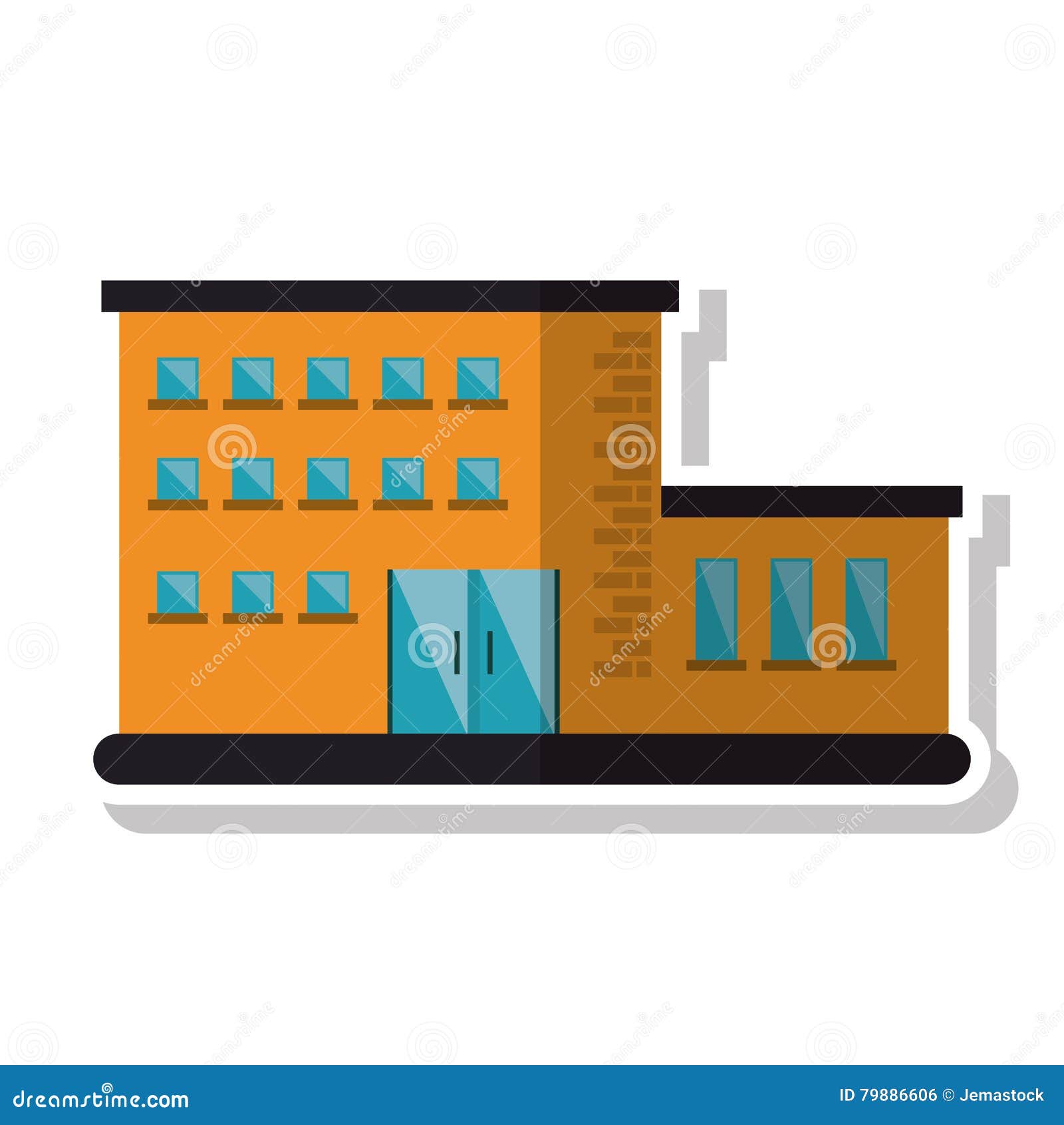 Building with Windows Design Stock Illustration - Illustration of ...