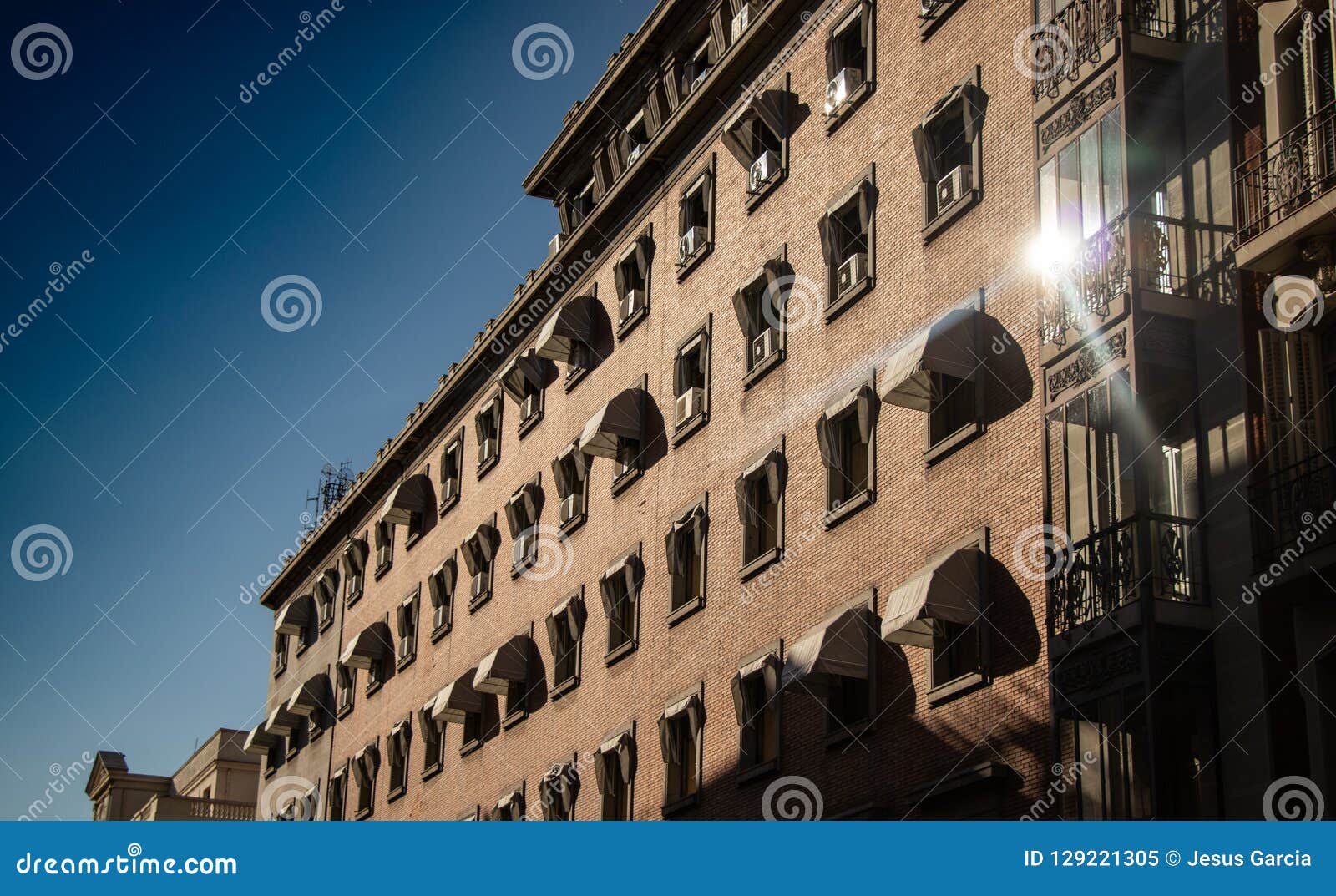 Building with Windows and Sun Reflection Stock Image - Image of europe ...