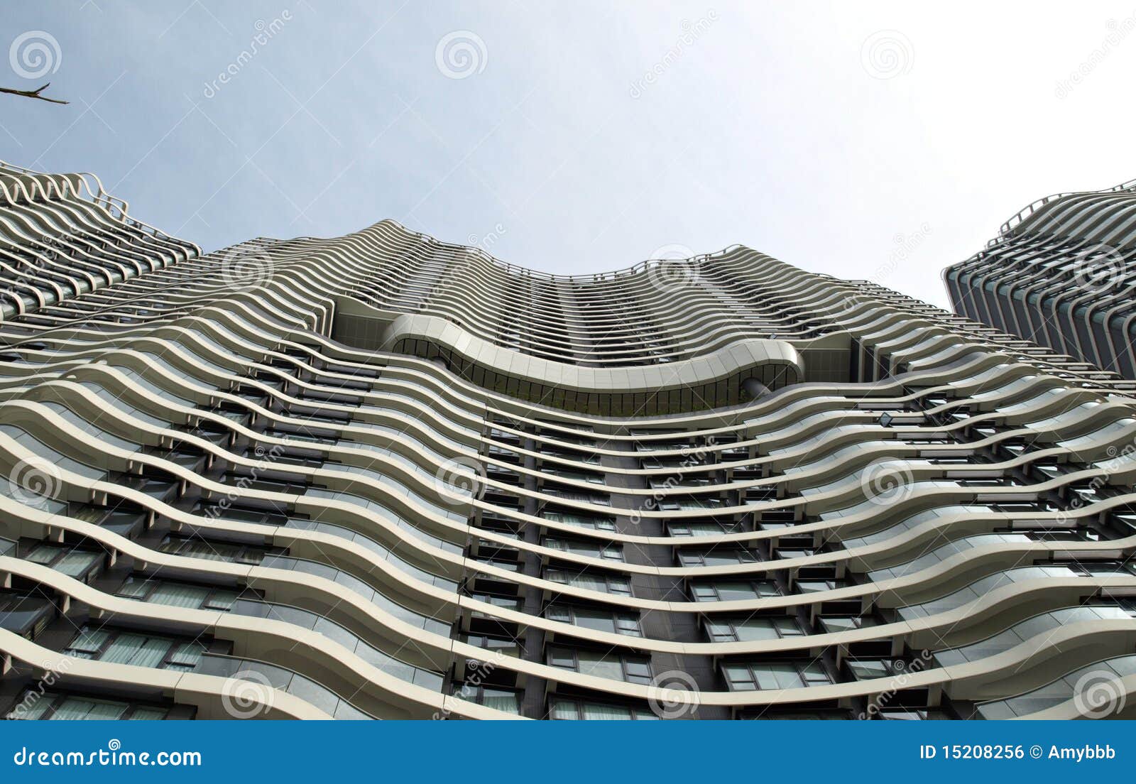 Building with Windows in Wave Pattern Stock Photo - Image of window ...