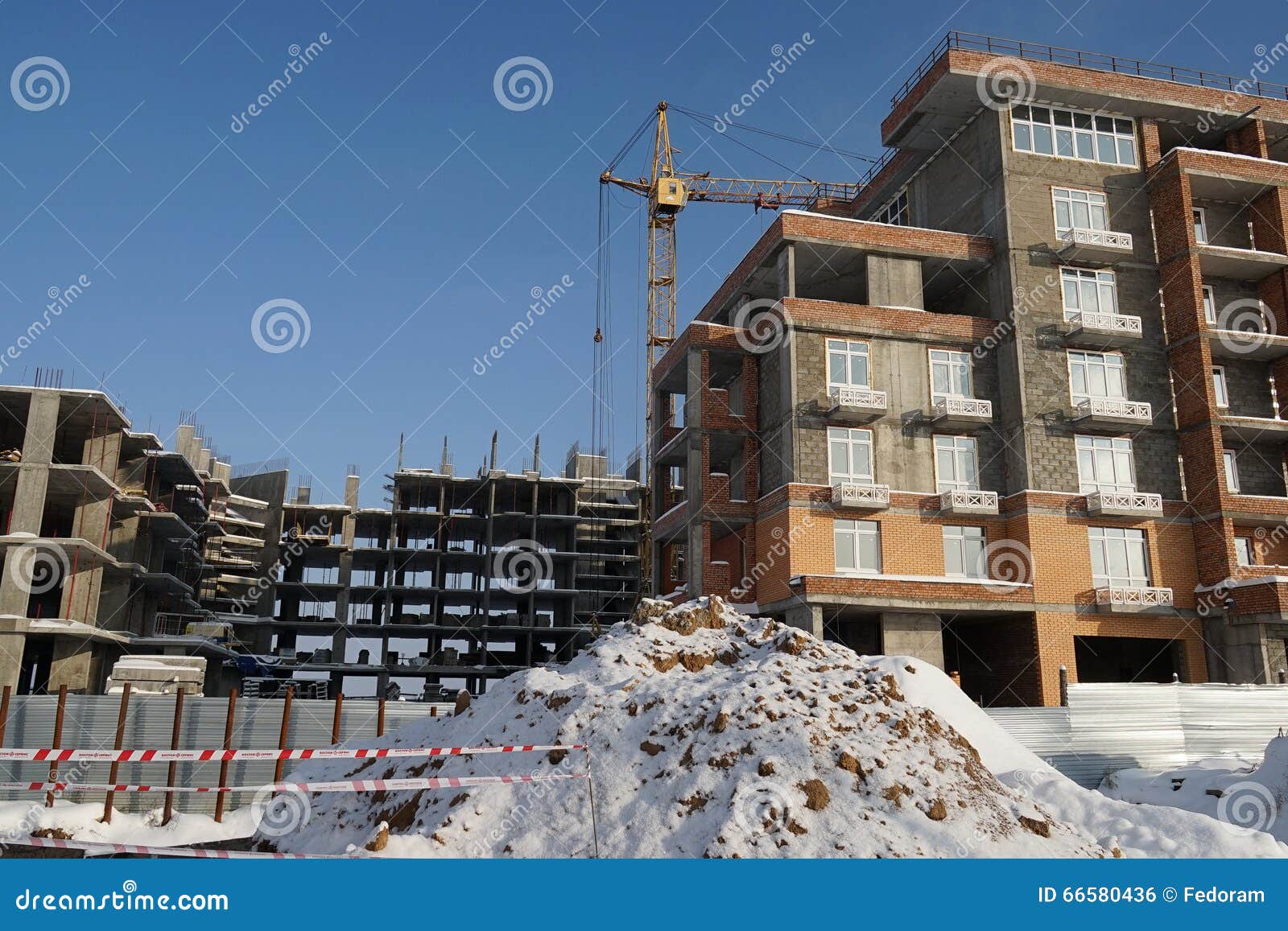 Building, winter stock photo. Image of night, black, crane - 66580436