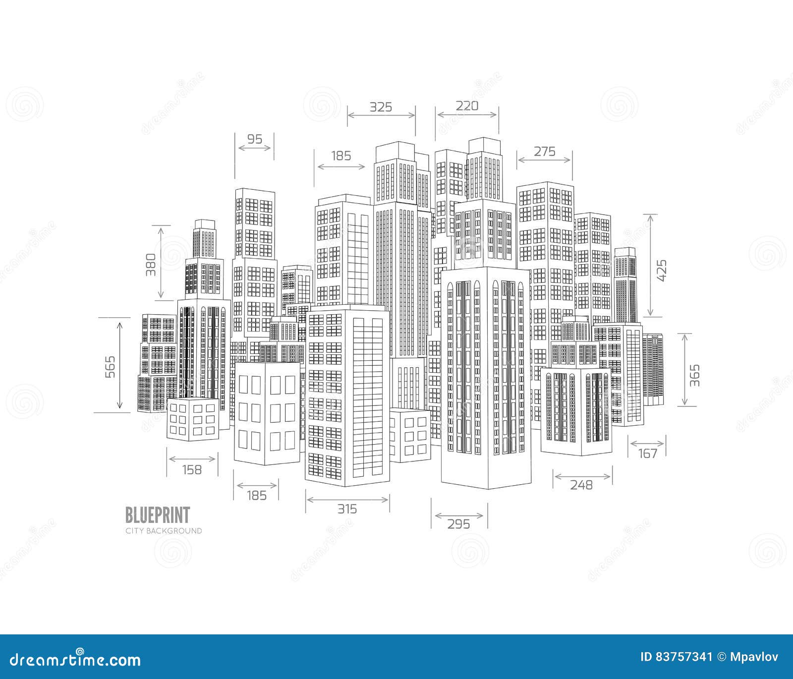 Building Wireframe Render In Three Dimensions, Vectorized, Abstract ...