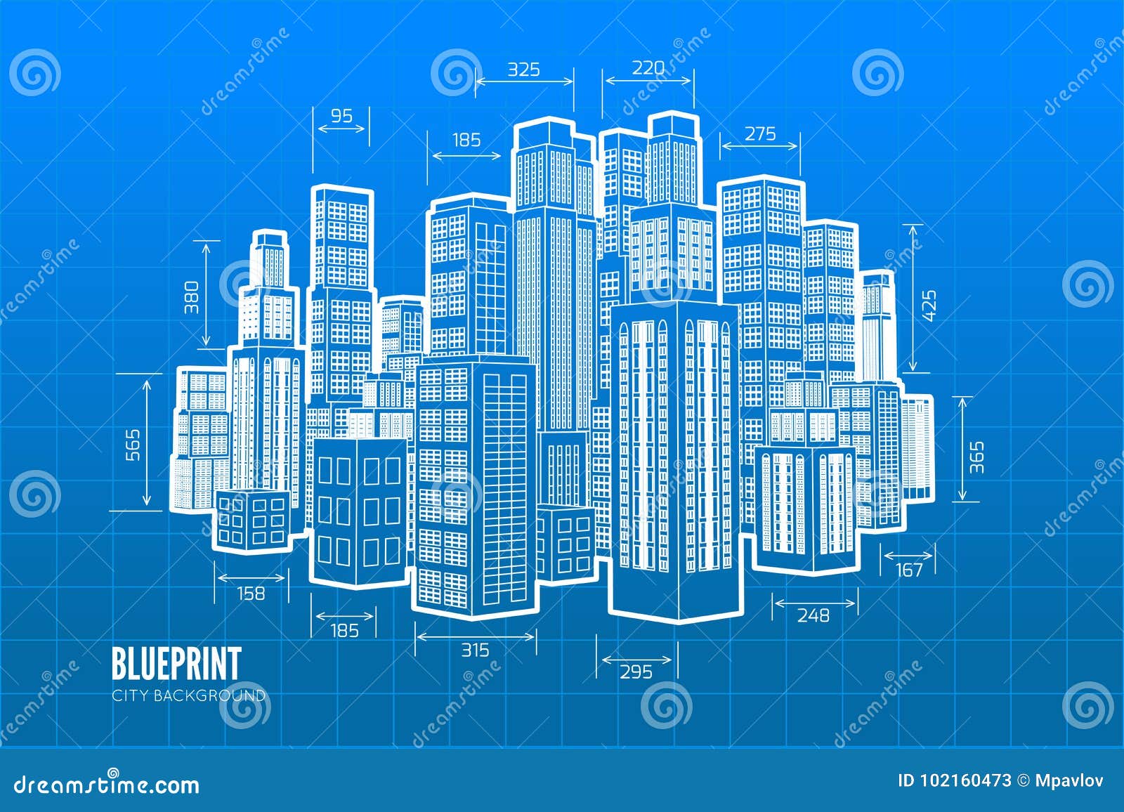 Building Wireframe. 3d Render City Stock Vector - Illustration of ...