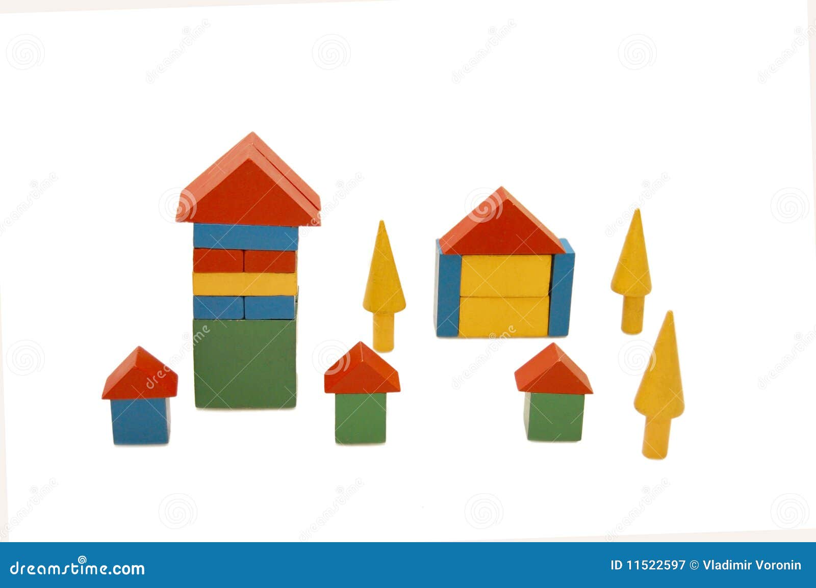 Building from Wooden Colourful Blocks Stock Image - Image of building ...