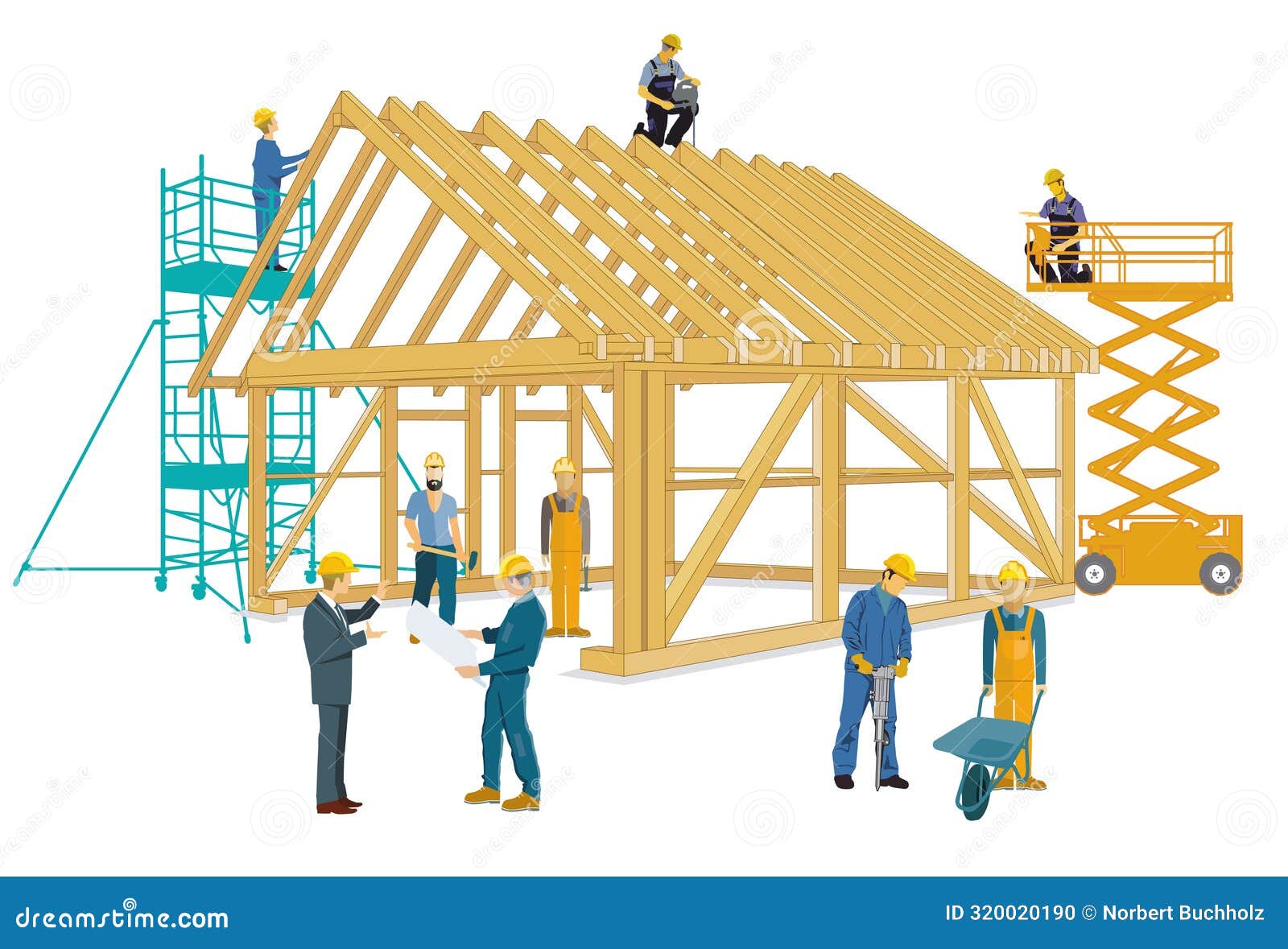 Wooden House Made Of Logs Vector. Wood Building Construction Structure ...