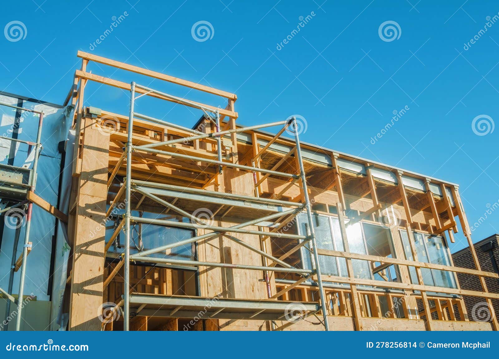 Scaffolding Surrounding Building Work in Progress Stock Photo - Image ...