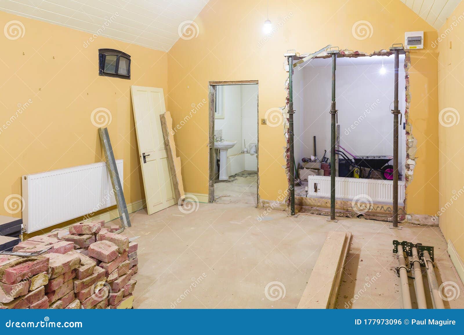 Building Work and Remodelling of a UK House Stock Photo - Image of ...
