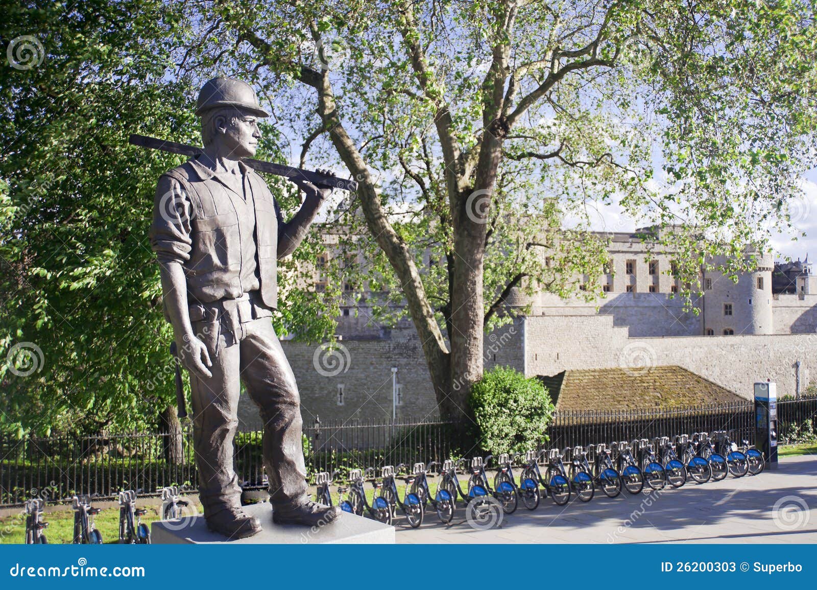 Building worker Statue stock image. Image of safety, iconic - 26200303