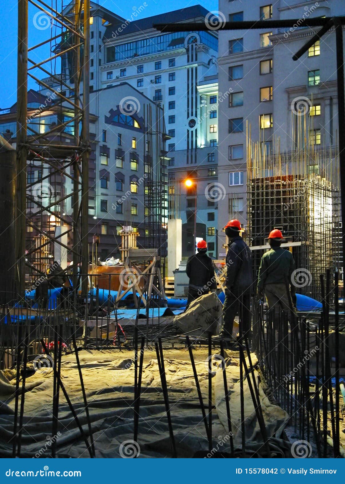 Building Workers stock photo. Image of outdoors, helmet - 15578042