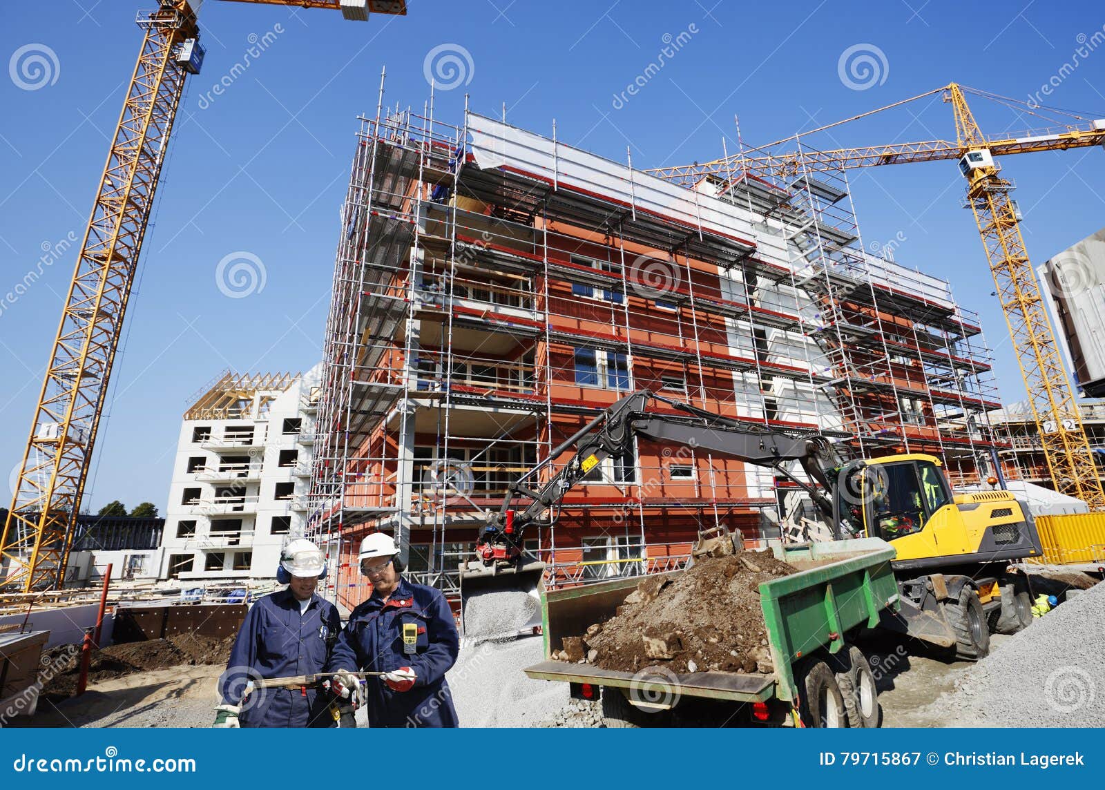 Building Workers and Construction Industry Stock Image - Image of ...
