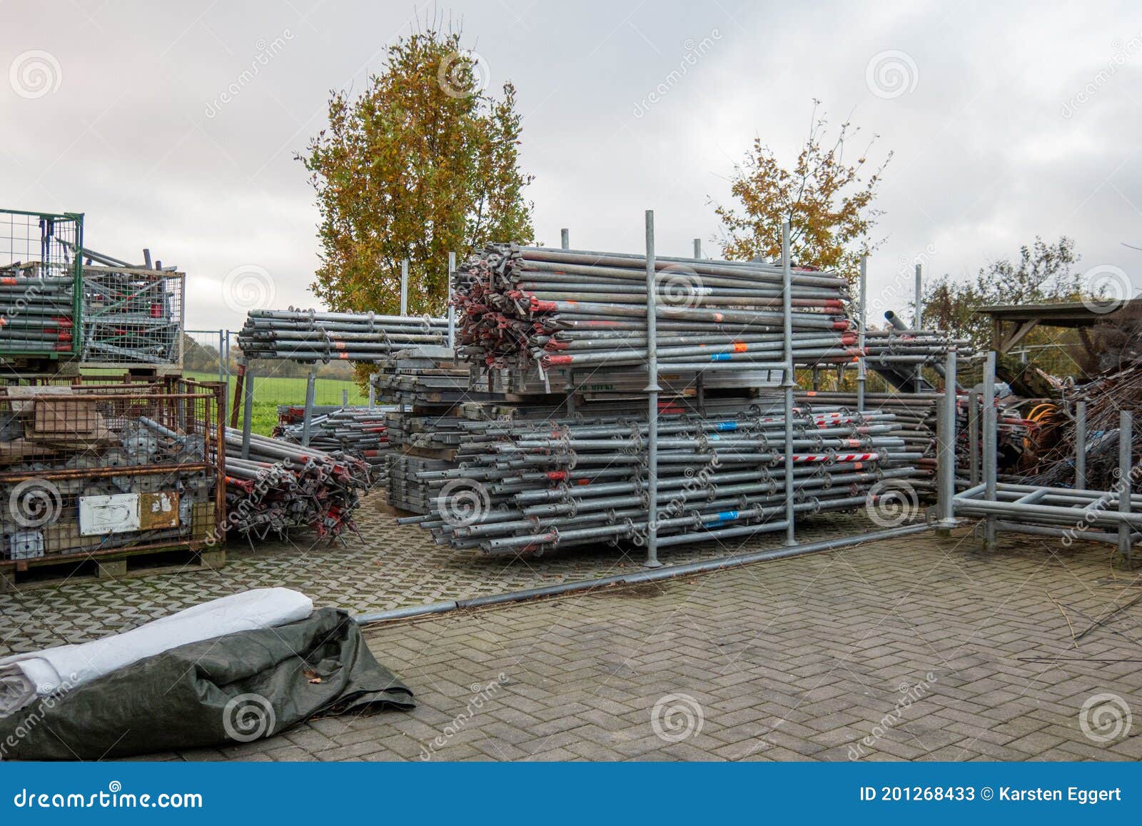 On Building Yard There are Many Scaffolding Parts of a Scaffold Builder ...