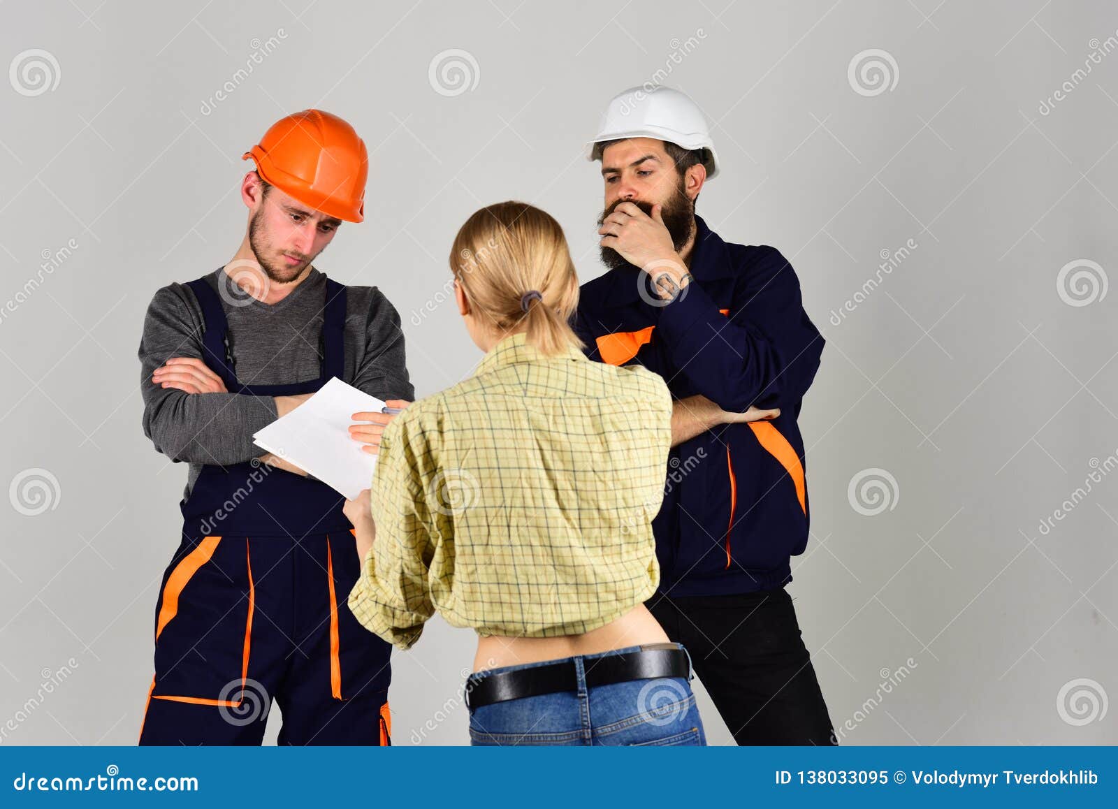 Building Your Dream Home. Professional People Working on Construction ...