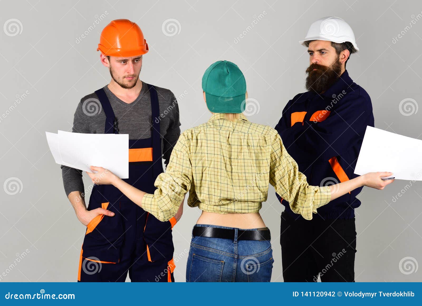 Building Your Visions. Group of Constructing Engineers and Architects ...