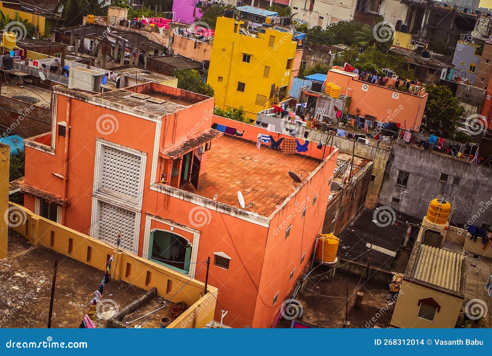 Buildings in Arial view. stock photo. Image of house - 268312014