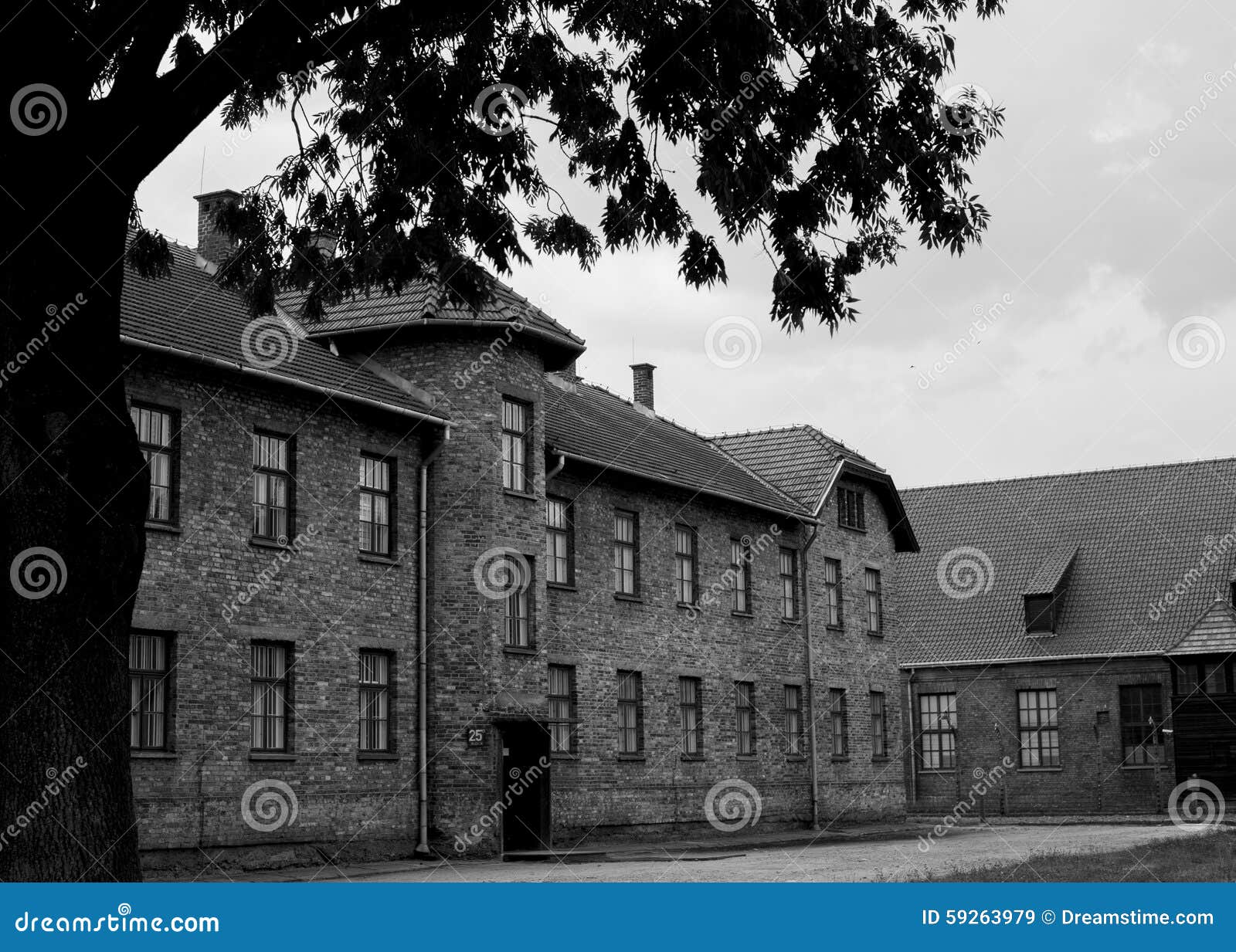 Buildings in Auschwitz editorial stock image. Image of birkenau - 59263979