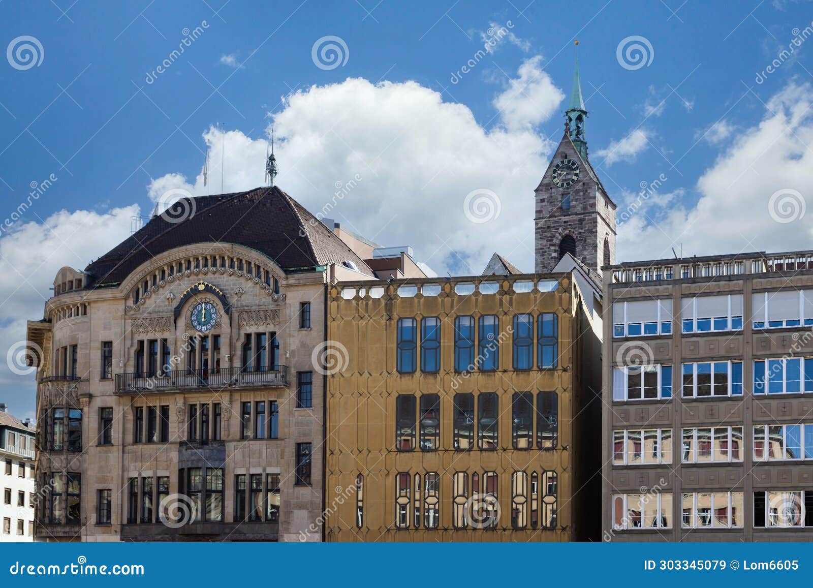 Buildings with Beautiful Windows in Basel Stock Image - Image of ...