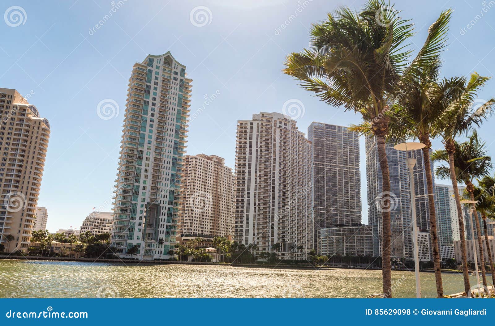 Buildings of Brickell Key, Miami - FL Stock Photo - Image of cityscape ...