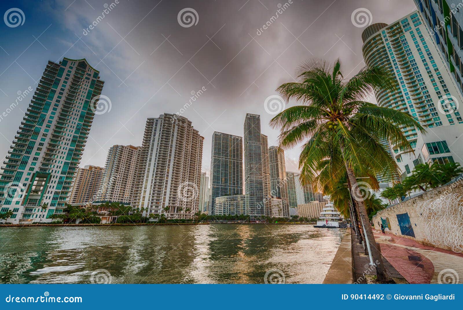 Buildings of Brickell Key in Miami, Florida - USA Editorial Photography ...