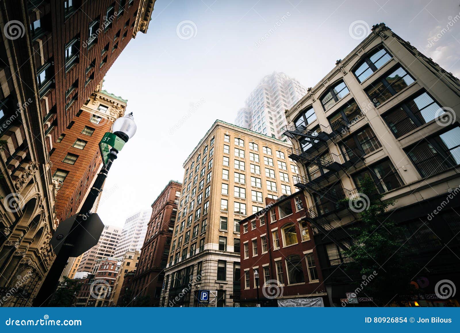 Buildings on Broad Street, in Boston, Massachusetts. Editorial Stock ...