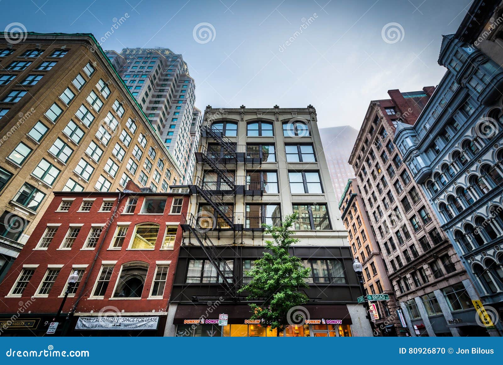 Buildings on Broad Street, in Boston, Massachusetts. Editorial Image ...