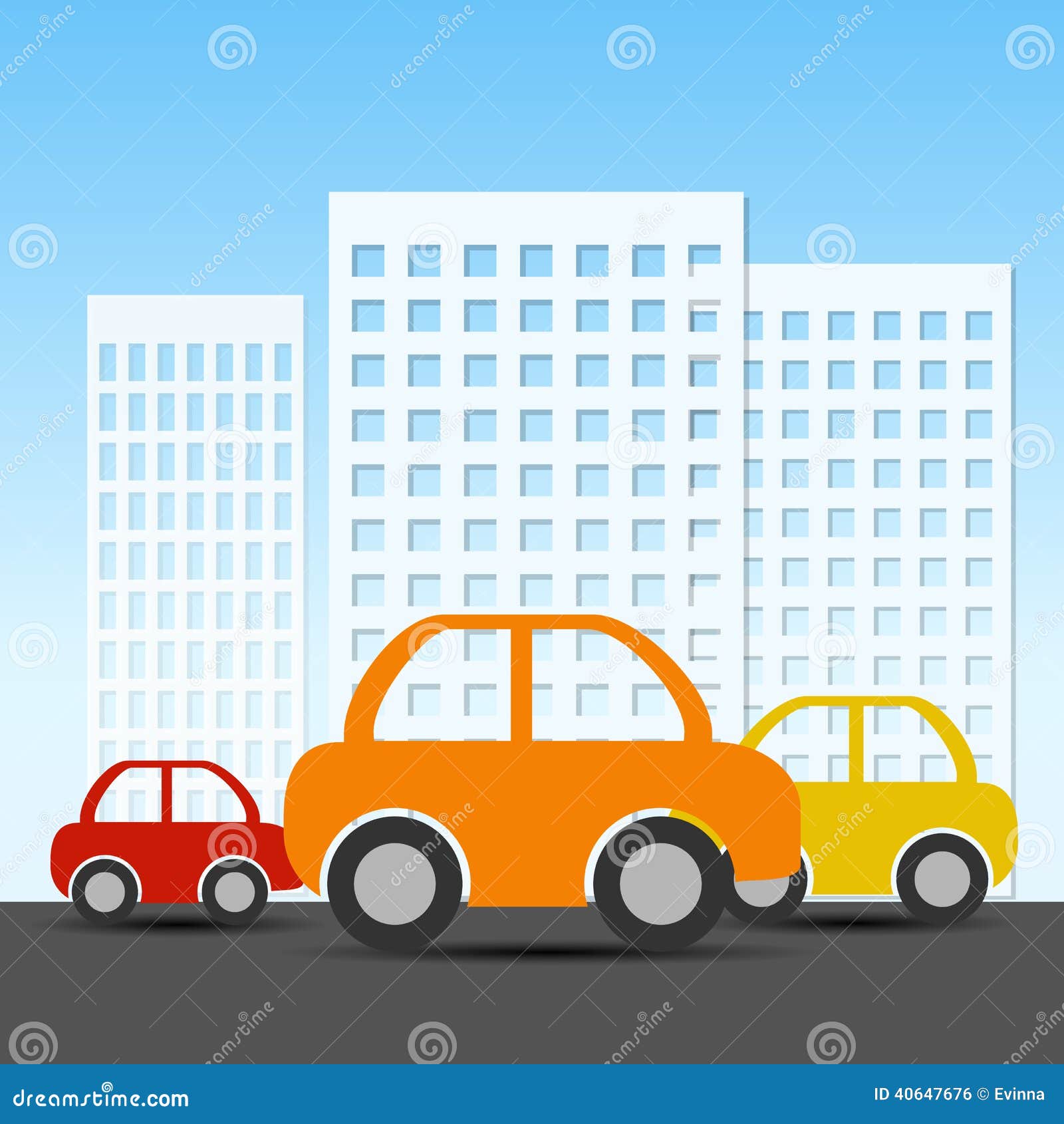 Buildings and car stock vector. Illustration of color - 40647676