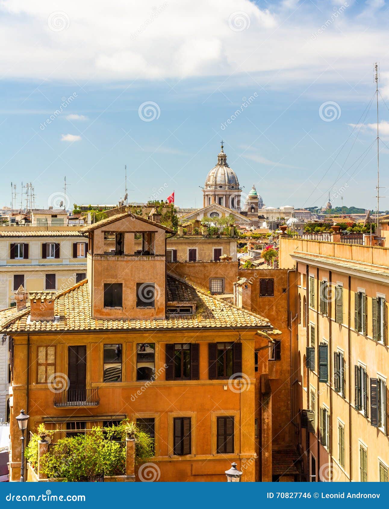 Buildings in the City Centre of Rome Stock Photo - Image of cafe, house ...