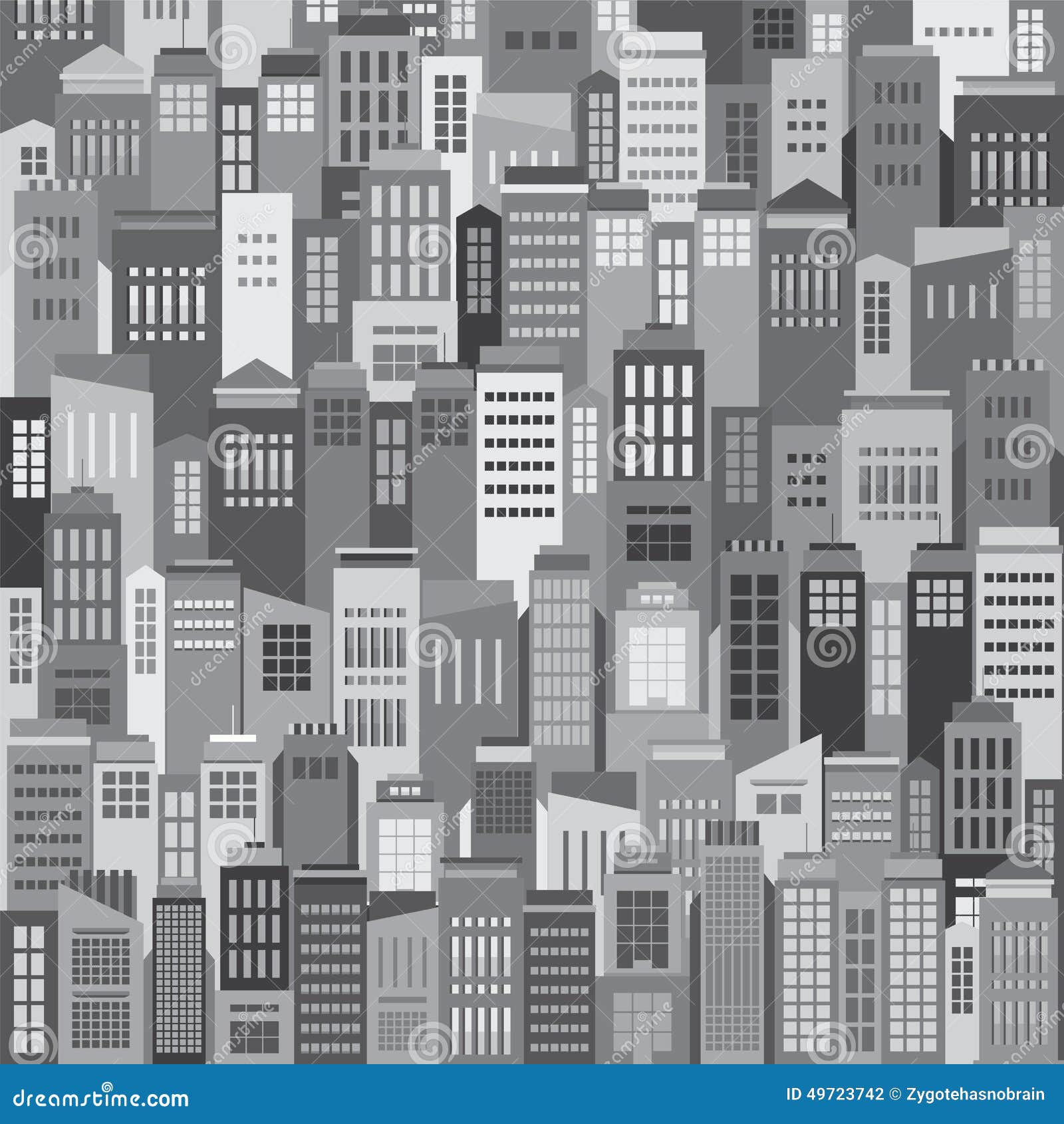 Buildings in the City Pattern Background Stock Vector - Illustration of ...