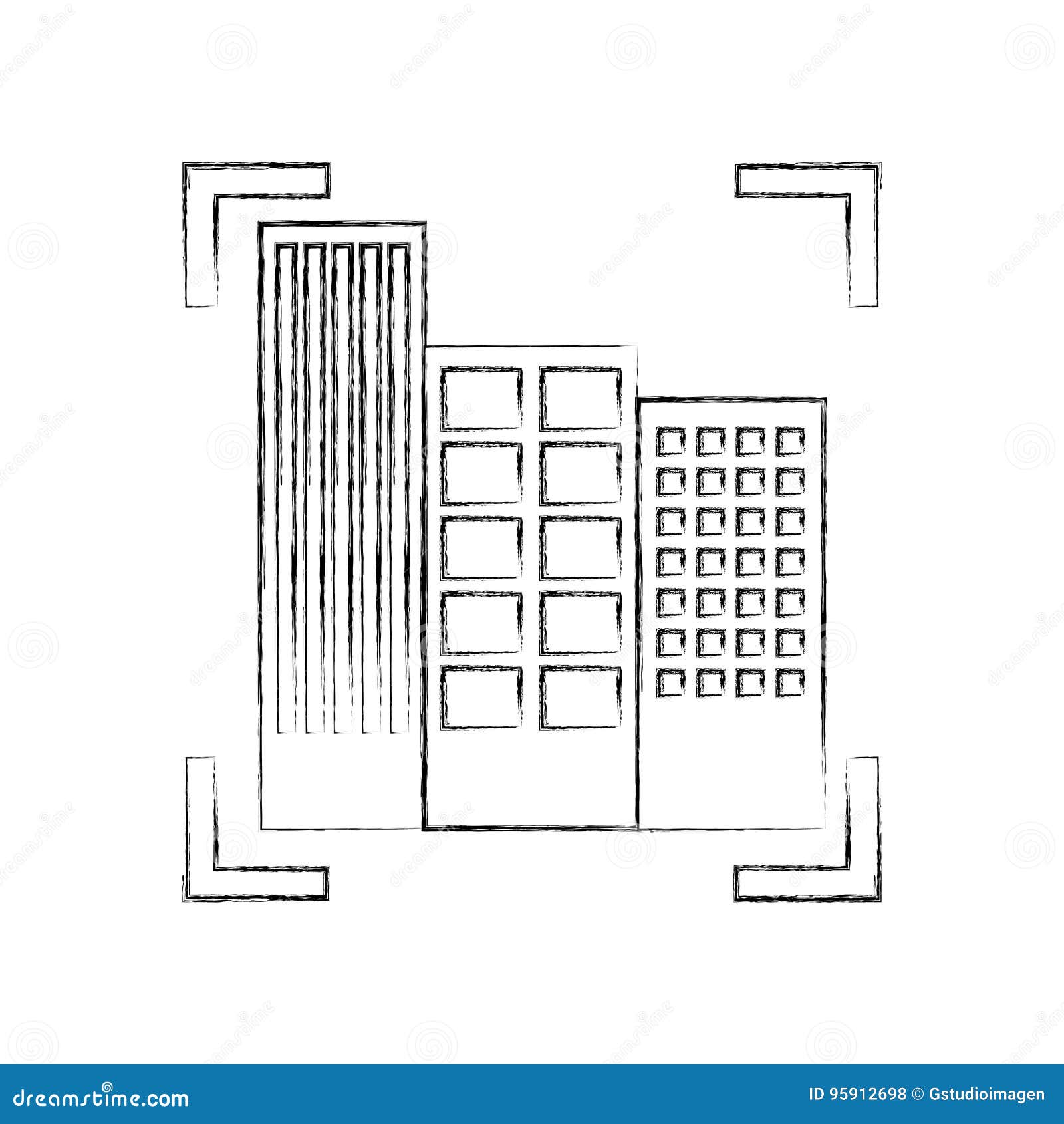 Buildings Cityscape Scene with Target Stock Vector - Illustration of ...