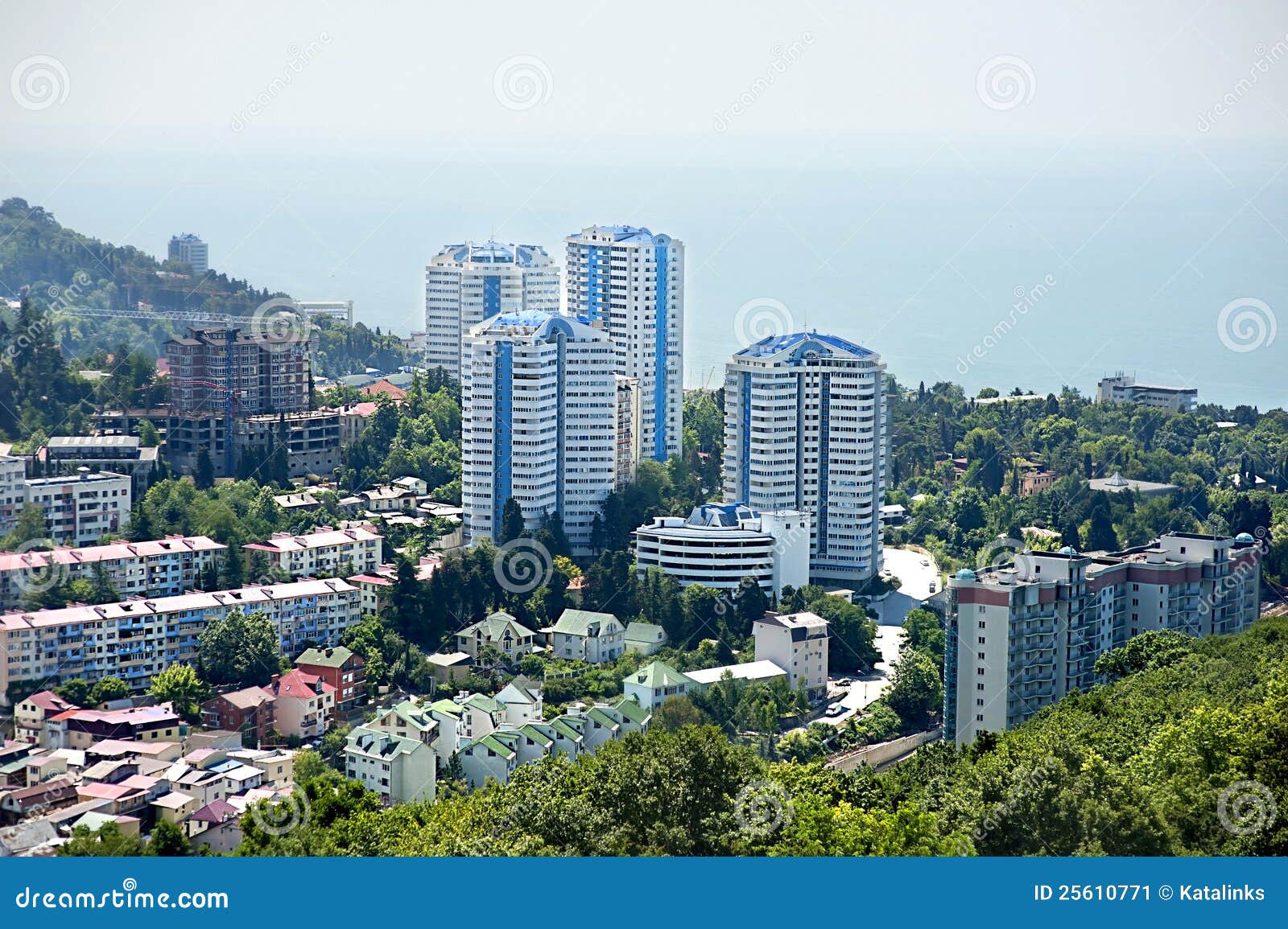 Buildings on the Coast of Sochi Stock Image - Image of green, europe ...