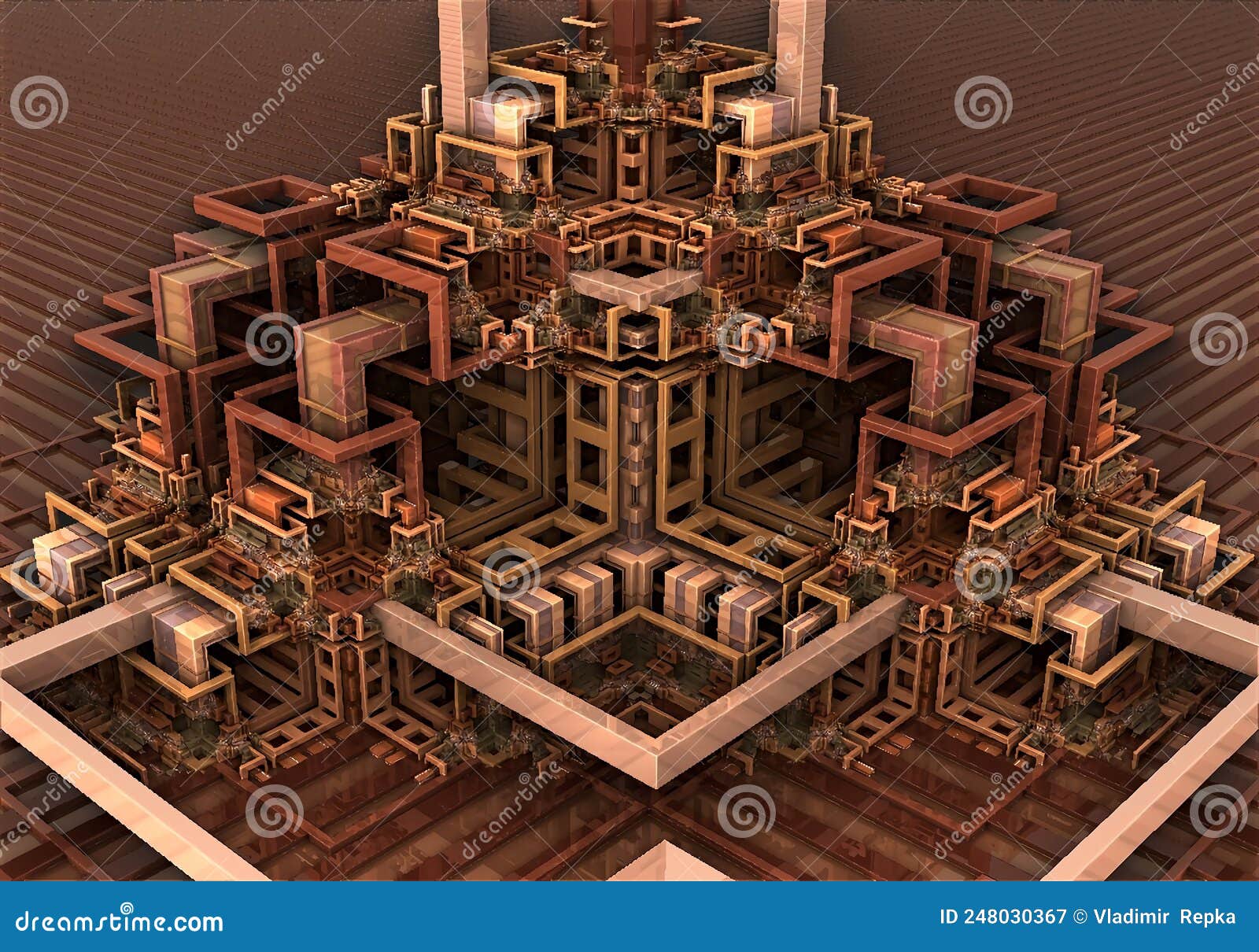 Buildings Complex-3D Rendered Virtual Scene Artwork Stock Illustration ...