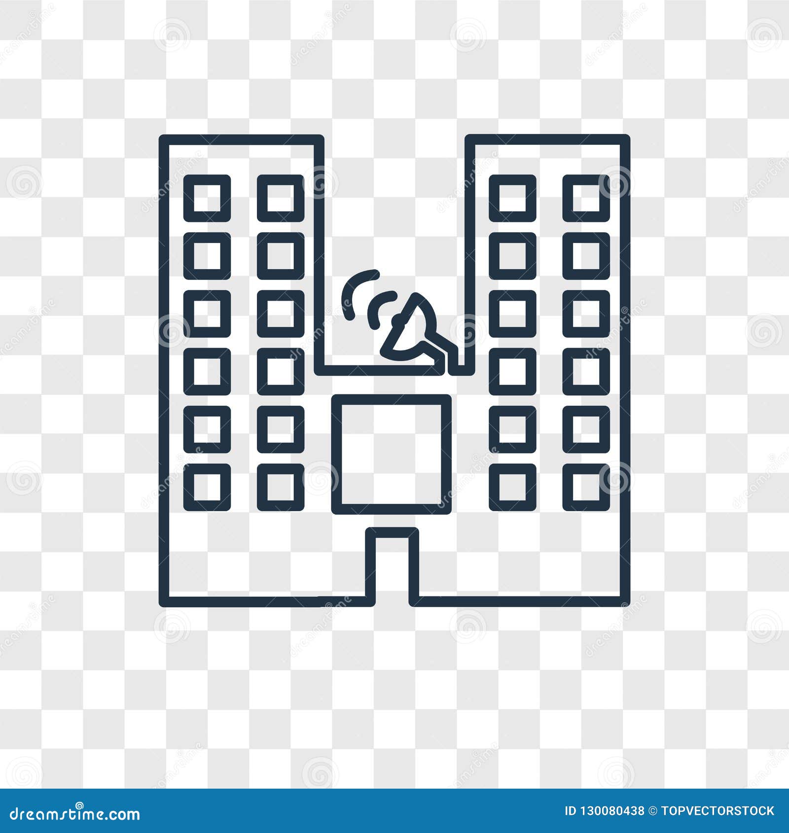 Buildings Concept Vector Linear Icon Isolated on Transparent Background ...