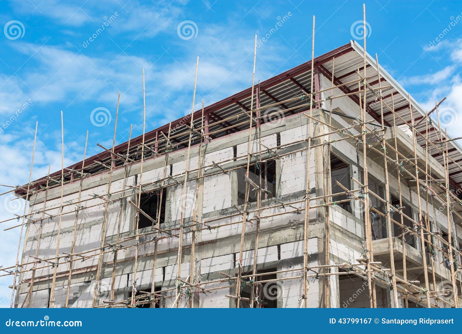 Buildings are Constructed with Scaffolding Stock Image - Image of hong ...