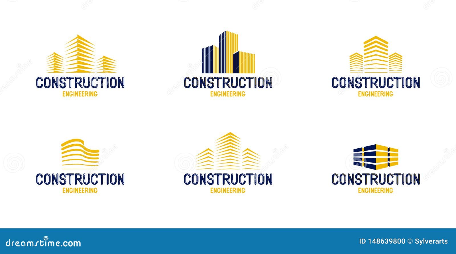 Buildings Construction Design Element Vector Logos or Icons, Real ...