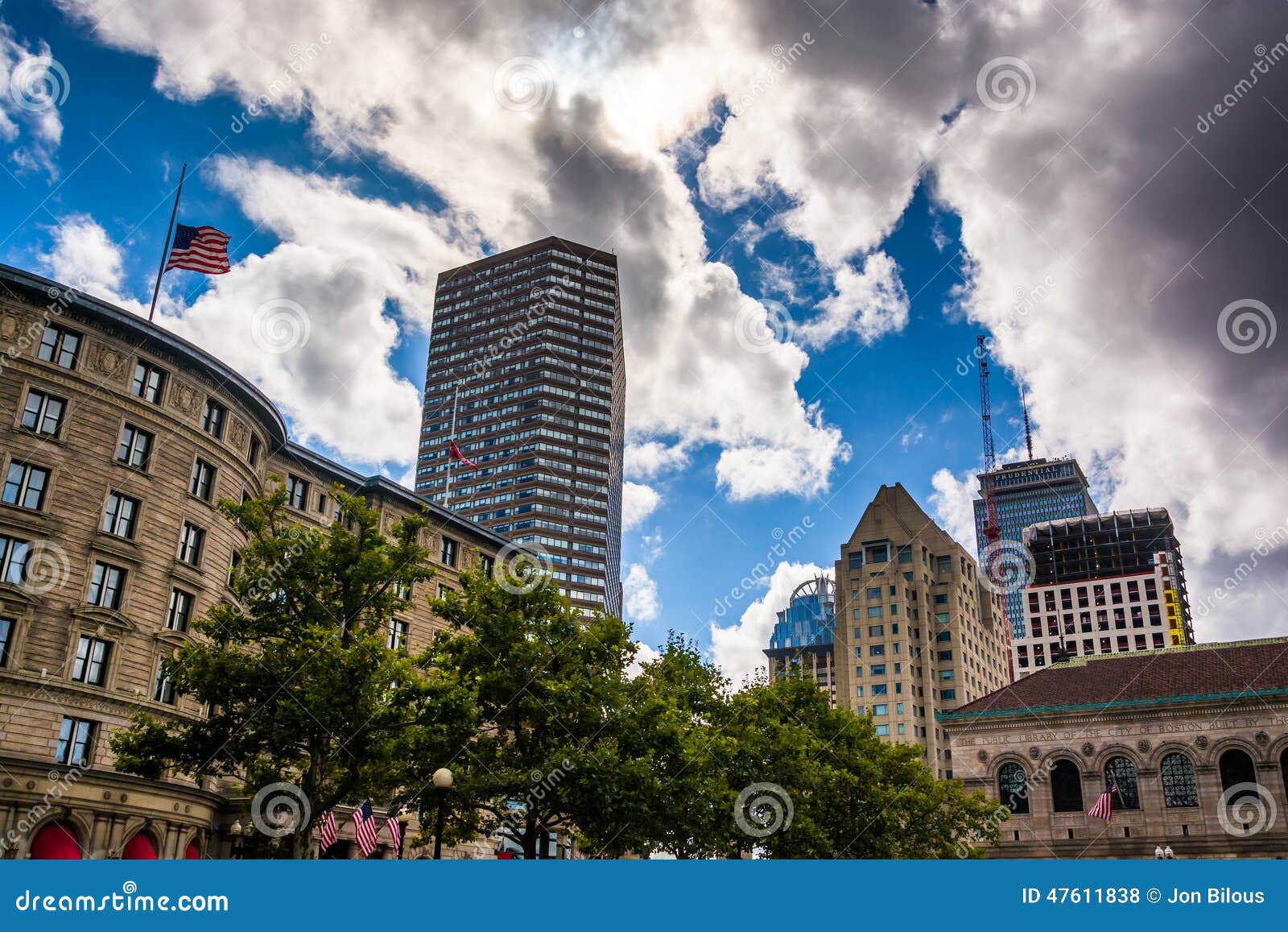 Buildings at Copley Square, in Boston, Massachusetts. Stock Photo ...