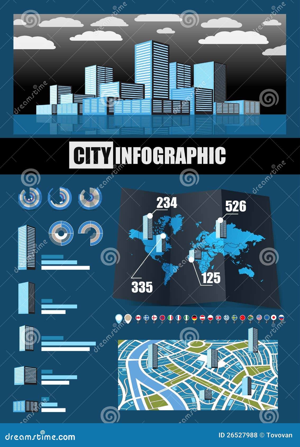 Buildings in Different Countries Stock Illustration - Illustration of ...
