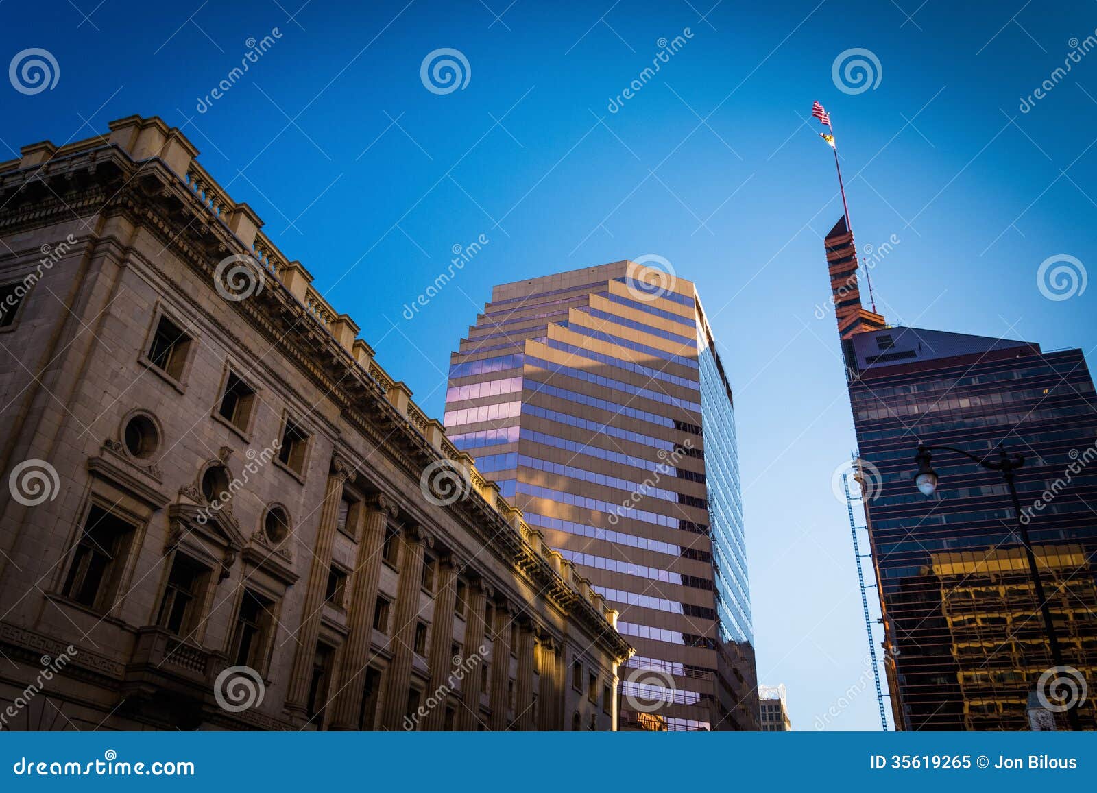 Buildings in Downtown Baltimore, Maryland. Stock Image - Image of light ...