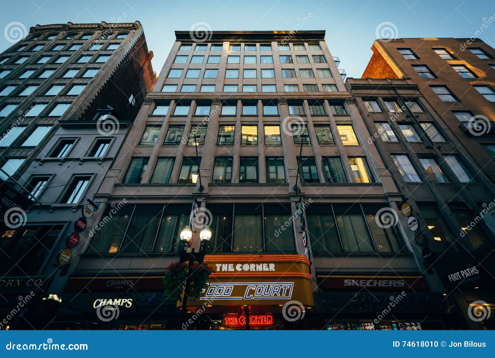 Buildings at Downtown Crossing, in Boston, Massachusetts. Editorial ...