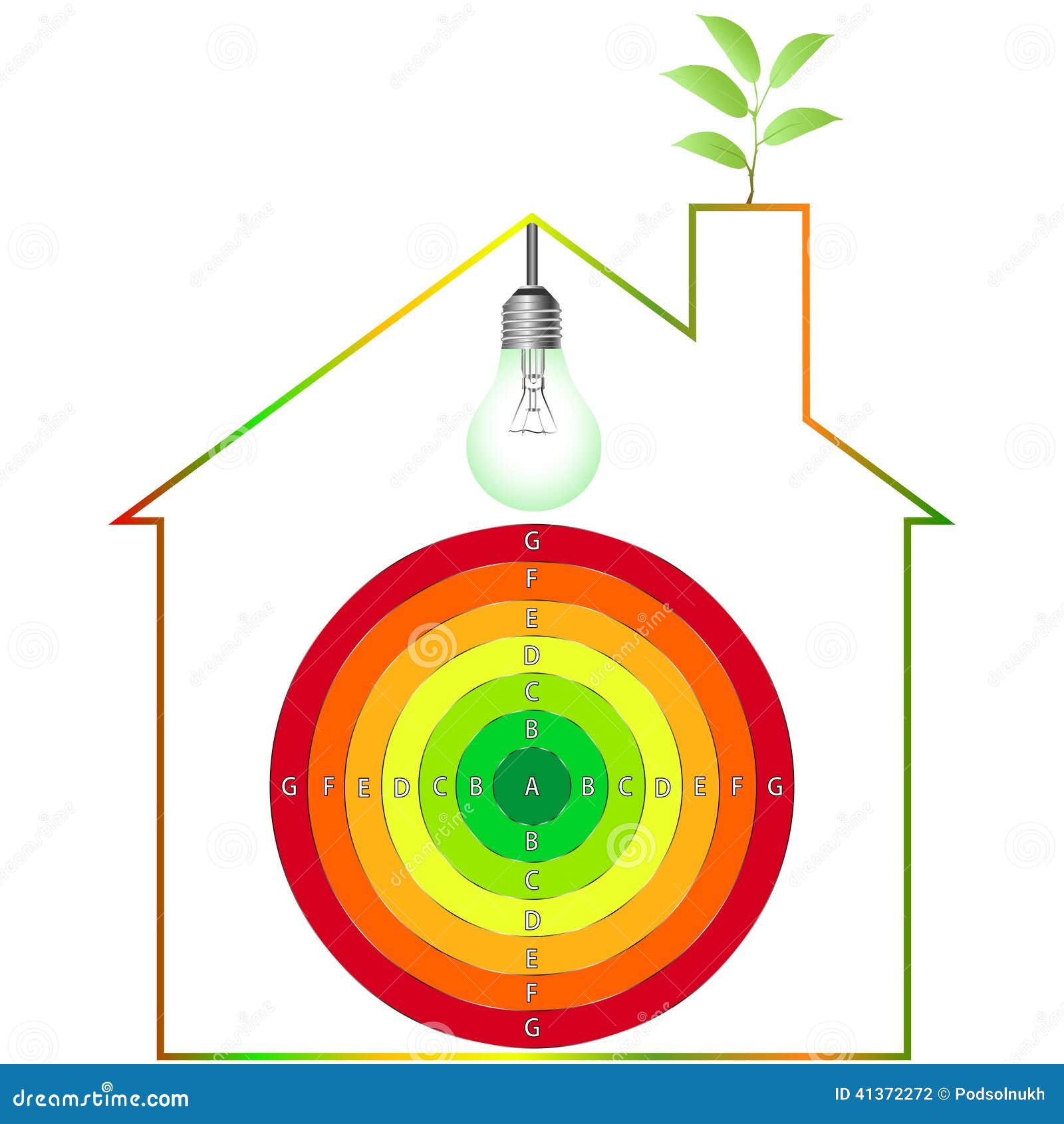 Buildings Energy Performance Scale Stock Illustration - Illustration of ...