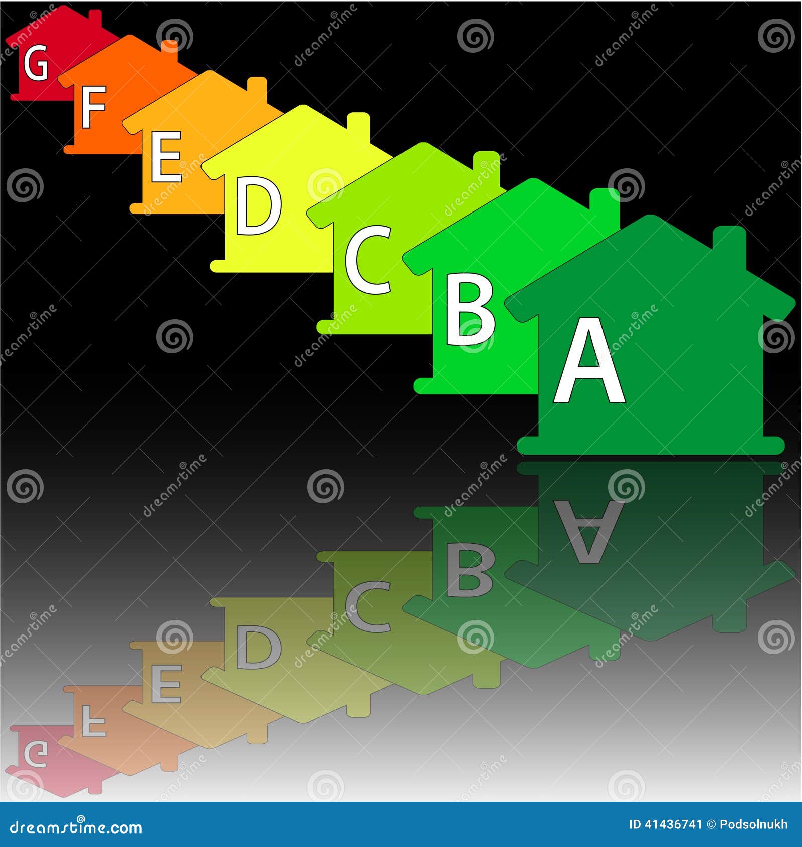 Buildings Energy Performance Scale Stock Illustration - Illustration of ...