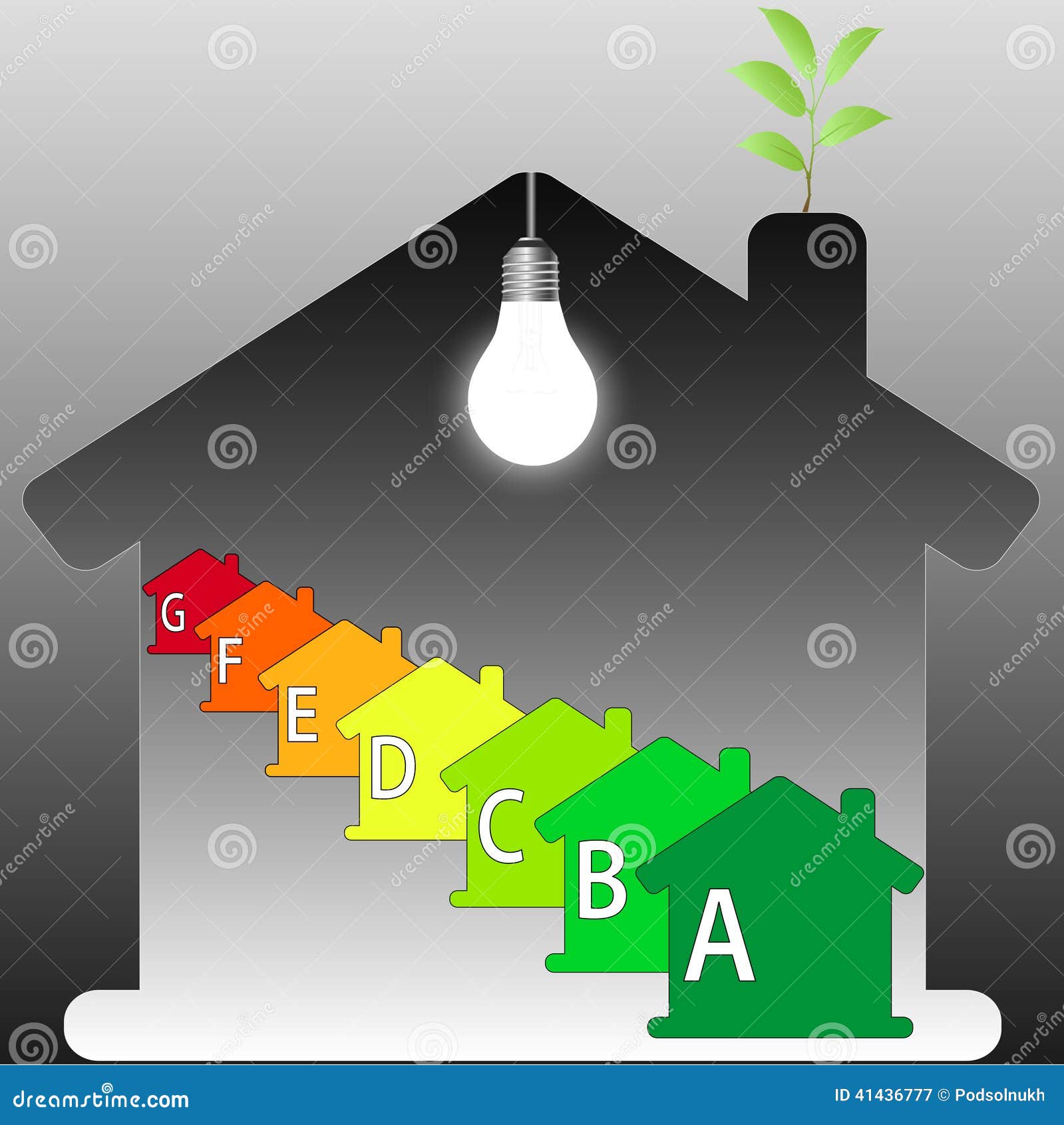 Buildings Energy Performance Scale Stock Illustration - Illustration of ...