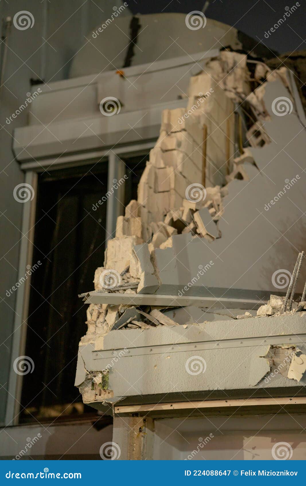Buildings Falling Apart Night Photo Stock Image - Image of building ...