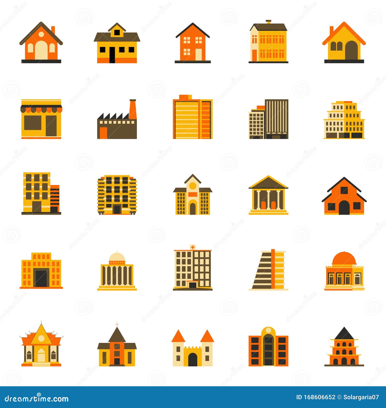 Buildings Flat Icon - Iconic Vector Illustration Stock Vector ...