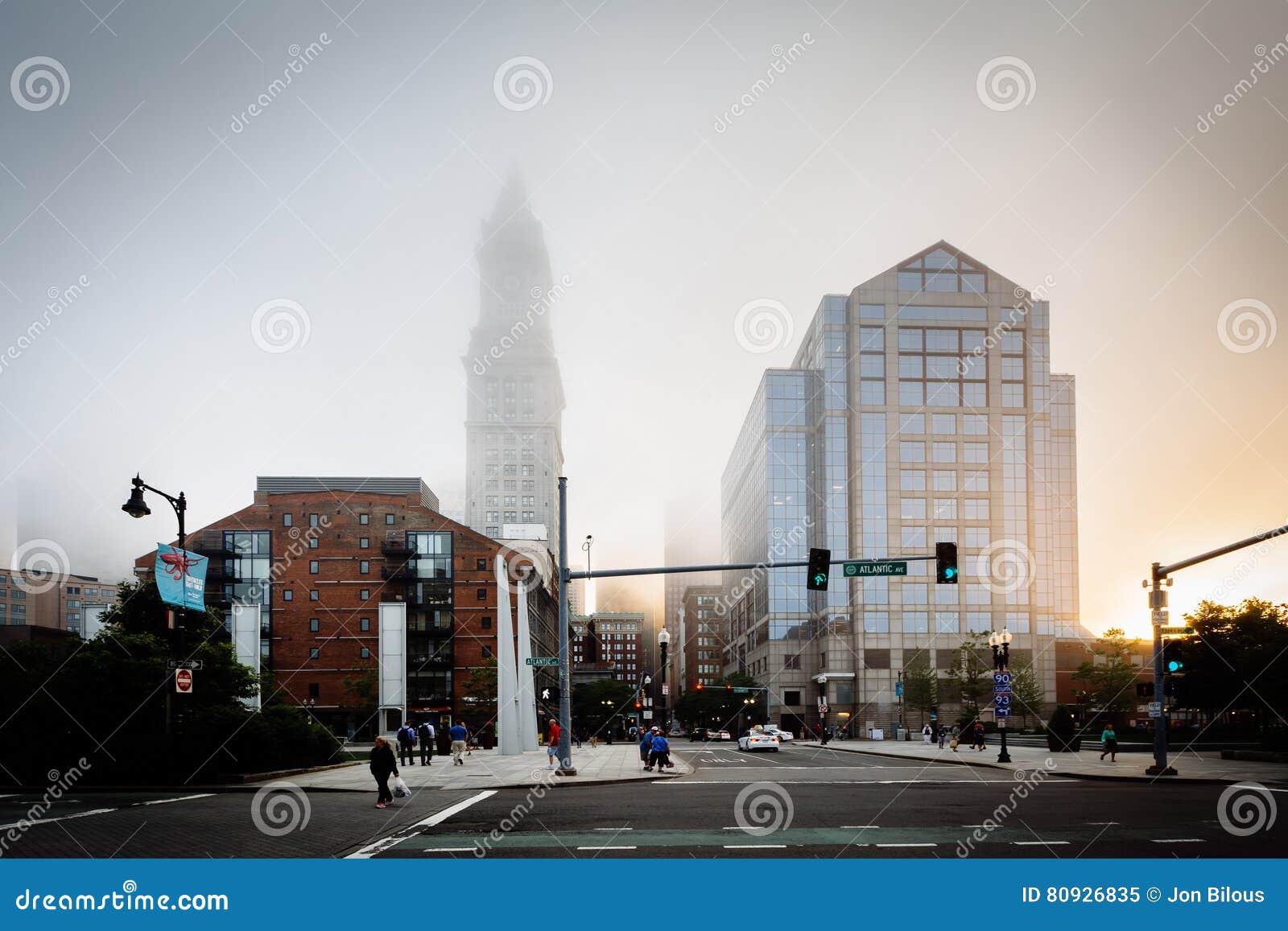 Buildings in Fog, in Boston, Massachusetts. Editorial Image - Image of ...